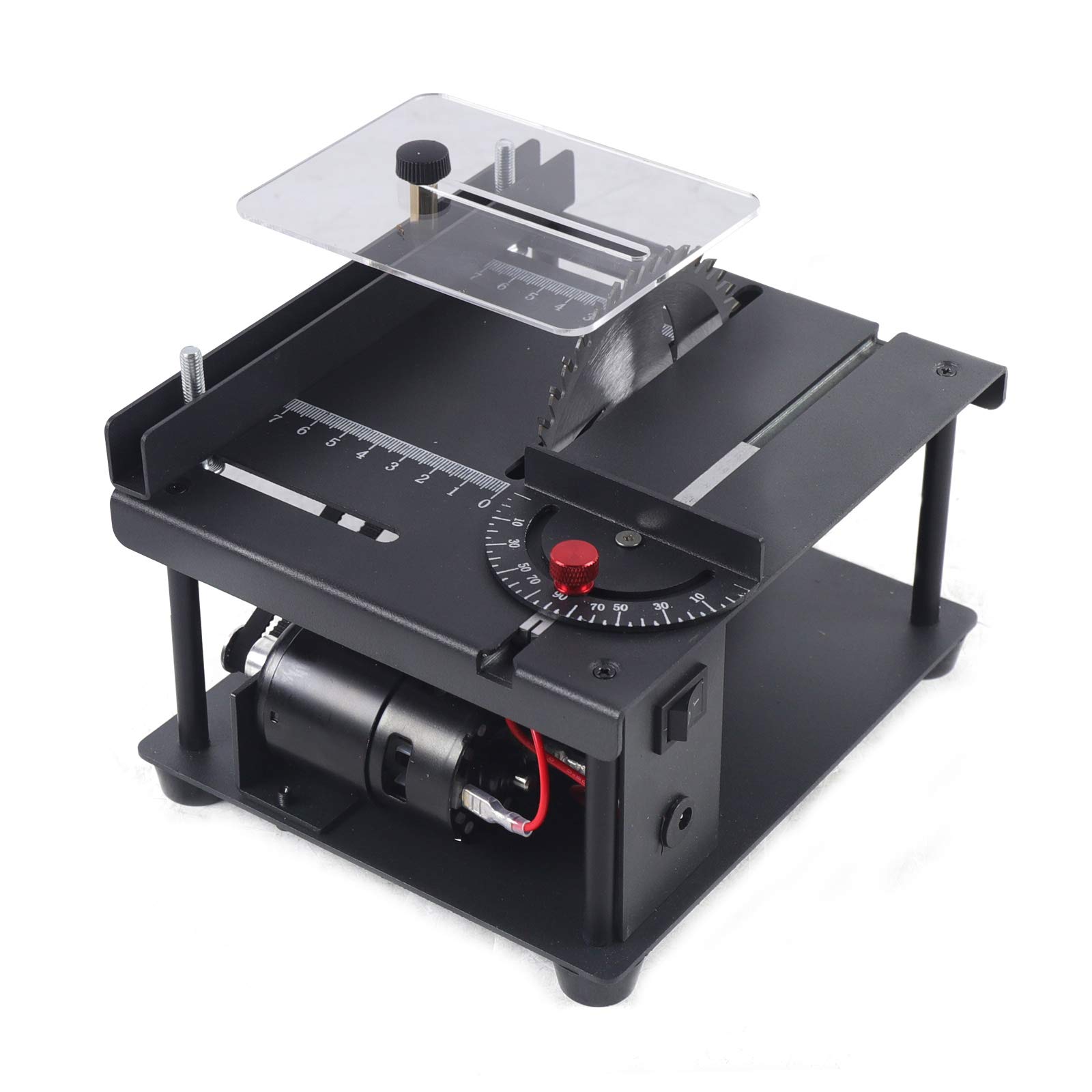 MARTEXBUY Mini Sliding Table Saw, Multifunctional Mini Tablesaw, Portable Electric Precision Table Saw, Woodworking DIY Cutting Bench Saw, Household for Metal Wood Plastic Cutting, Speed Adjustable