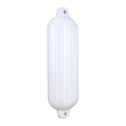 Attwood 9358-1 Softside UV-Resistant Marine Oval Mooring Fender, White, 8-Inch x 26-Inch