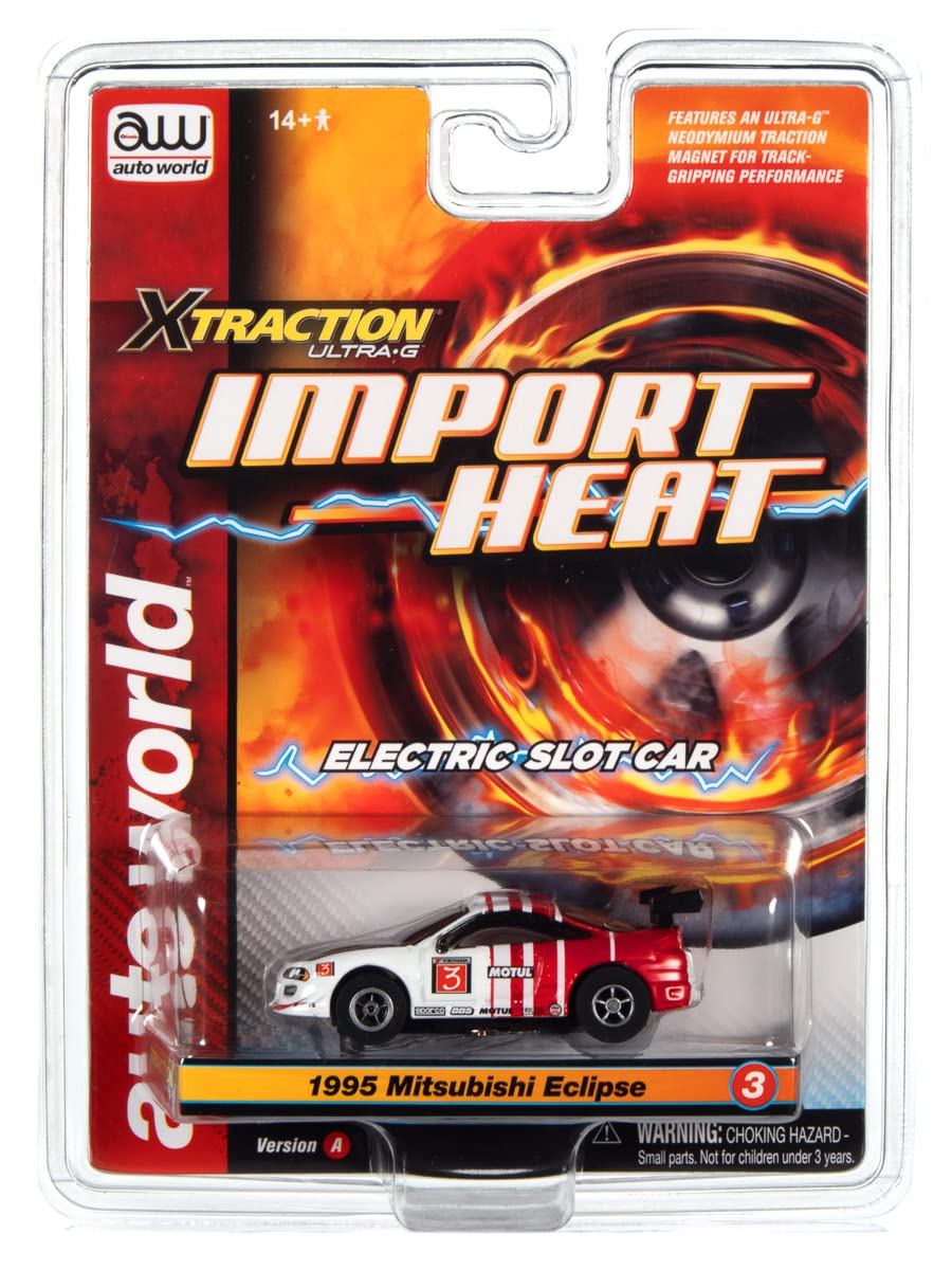 Auto World Xtraction Import Heat 1999 Nissan Skyline GTR (Red/Gray) HO Scale Slot Car