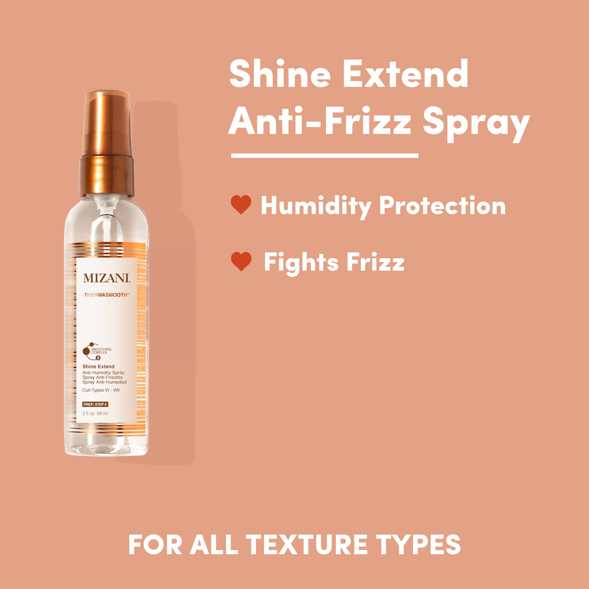 Mizani Thermasmooth Shine Extend Anti-Humidity Spritz | Seals Blowouts & Prevents Frizz | for Curly Hair | 3 Fl Oz