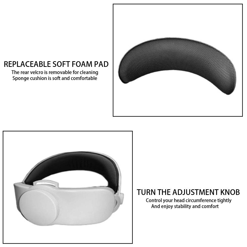 Balana Head Strap for Oculus Quest 2,Adjustable Head Pad Replacement Reduce Head Pressure Comfortable VR Accessories with Head Cushion