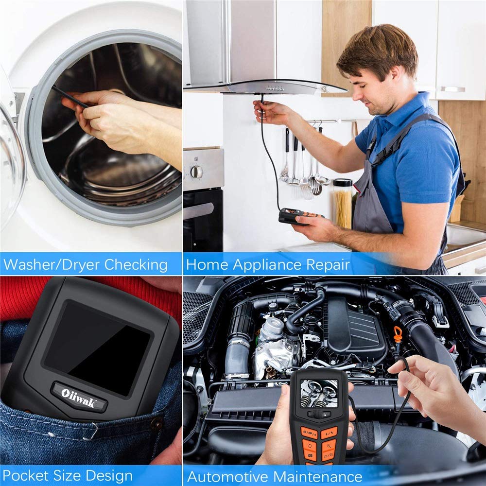 BHVXW 5.5mm 1080P Snake Camera Industrial Endoscope Handheld Automotive Borescope Inspection Camera Hidden Semi-Rigid Cable