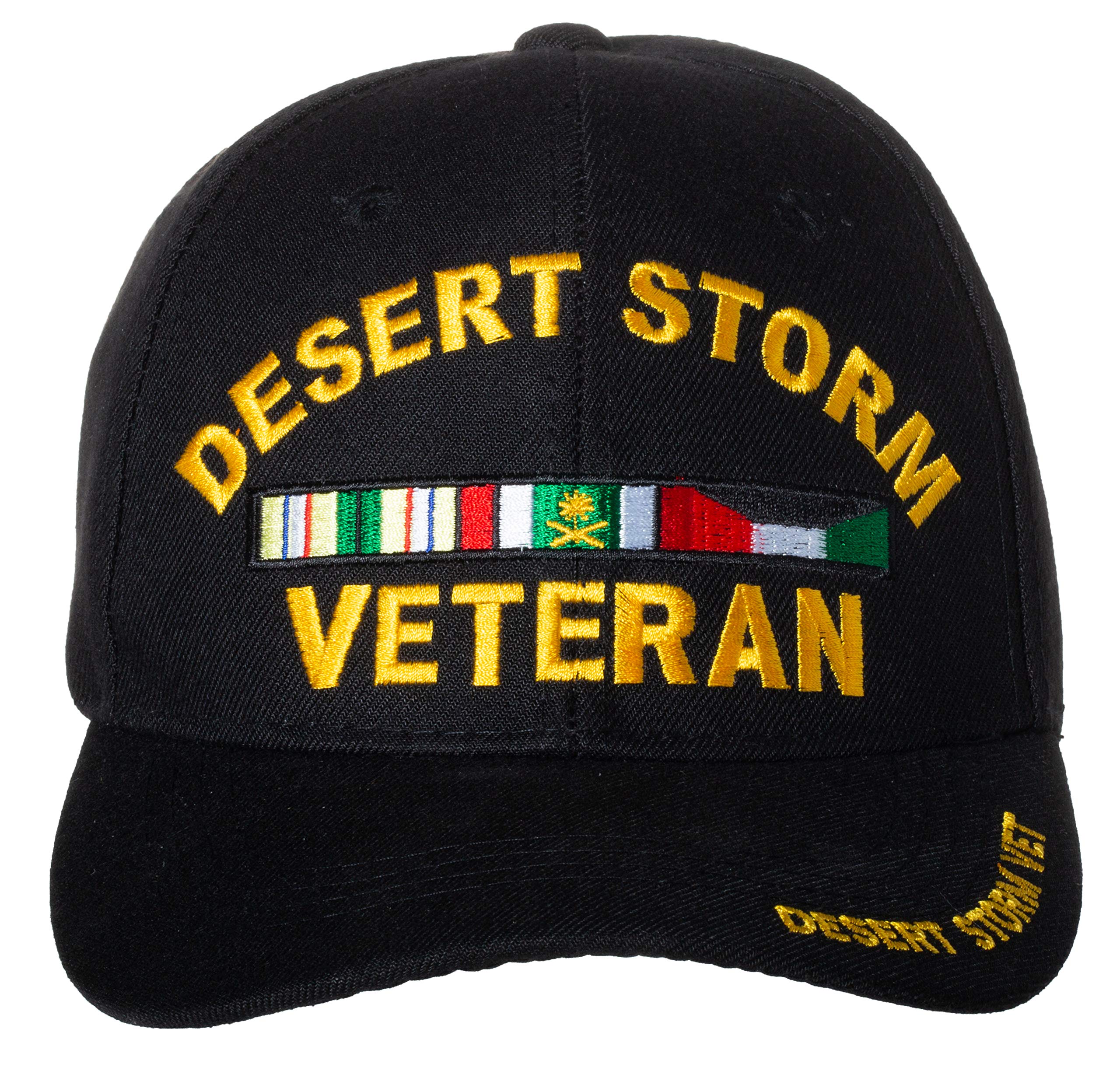 Artisan Owl Desert Storm Veteran Service Ribbon Embroidered Black Baseball Cap