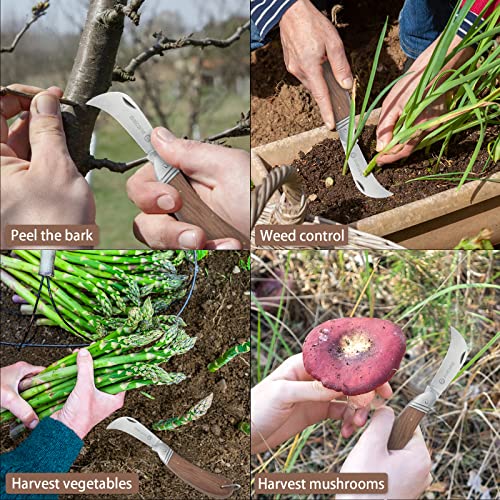 BaiCarre Pruning Knife,Folding Garden Knife,Stainless Steel Grafting Knife,Garden Budding Pocket Knife for Grafting Multi Cutting Tool, Weed Bushes Branches Mushroom Diggig Weeding Knife