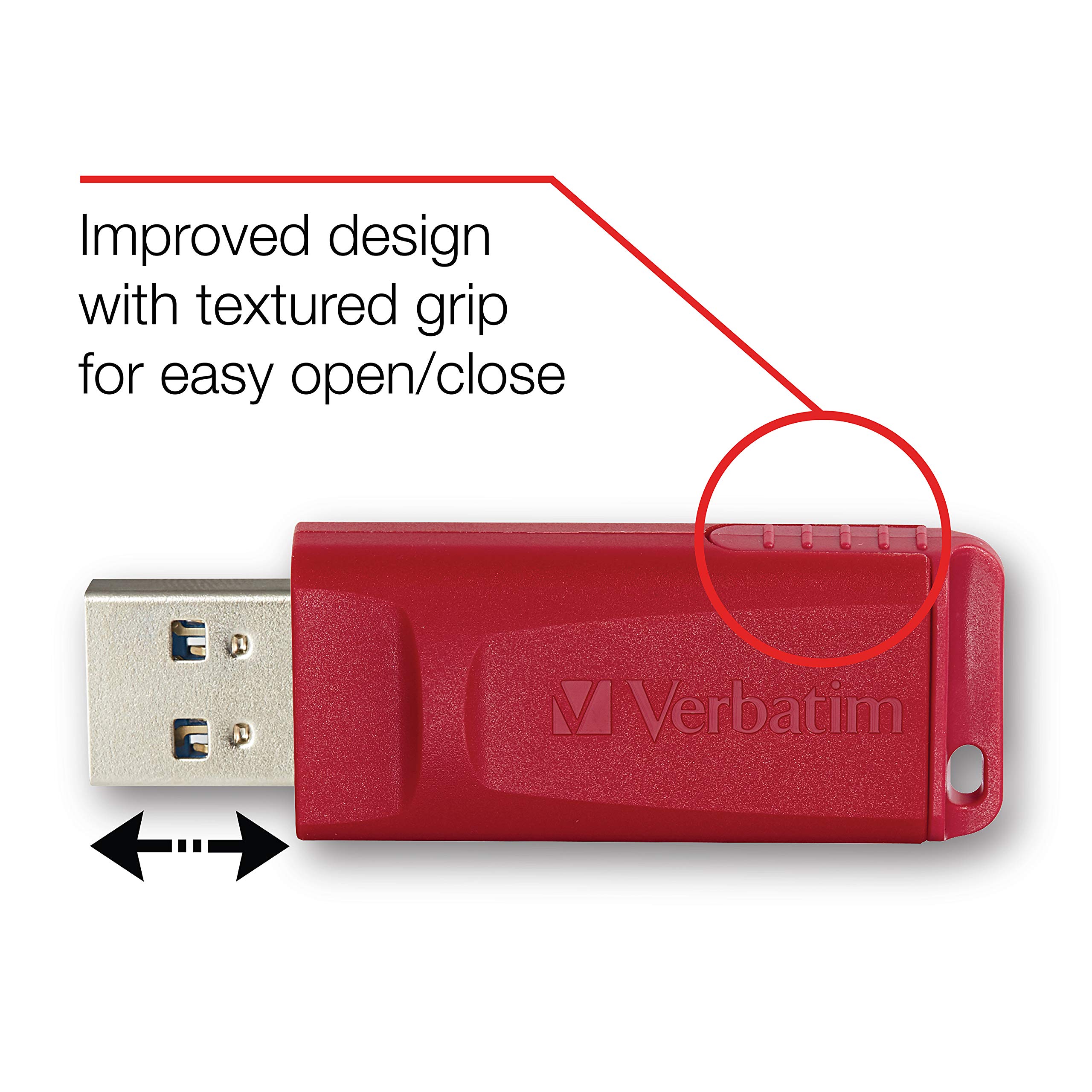 Verbatim 64GB Store 'n' Go USB Flash Drive - PC / Mac Compatible - Red