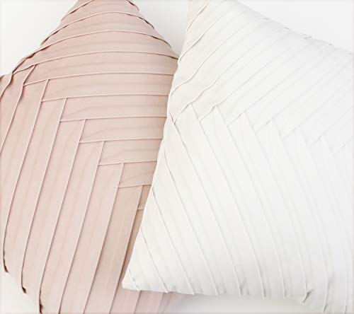 Thro by Marlo Lorenz Velvet Pillow, 1 Count (Pack of 1), Soft White