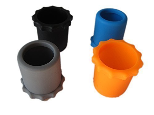 Auch 4 Sets Shakeproof Wireless Handheld Microphone Anti-Rolling Mic Protection Silicone Ring & Bottom Rod Sleeve Holder Set for KTV Device, Multi-Colored