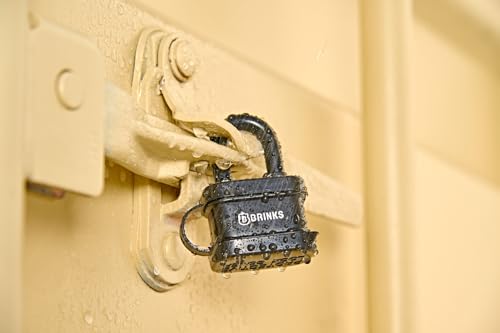 BRINKS - 40mm Laminated Steel Weather Resistant Padlock - Vinyl Wrapped and Chrome Plated with Hardened Steel Shackle(Color May Vary)