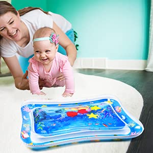 BAIVYLE Inflatable Tummy Time Water Mat for Babies,Great Gift Idea for Newborns, Baby Toys for 3 6 9 Months Girls and Boys Sensory Development