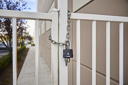 BRINKS - 50mm Commercial Laminated Steel Weather Resistant Padlock with 2” Shackle - TPE Wrapped and Hardened Boron Steel Shackle, Black