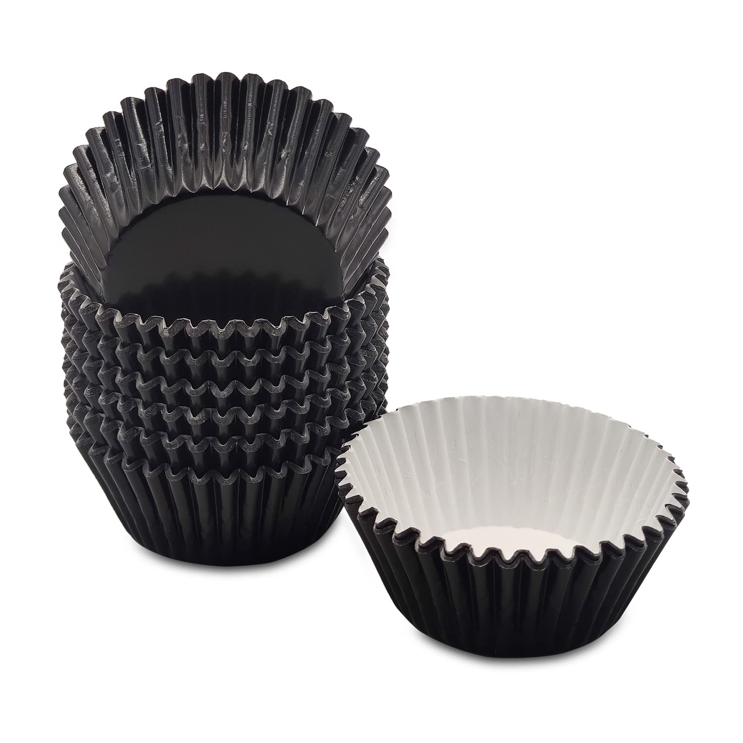 Bakehope Black Cupcake Liners 160-count, Standard Wrappers Muffin Baking Cups for Bakery & Home Use