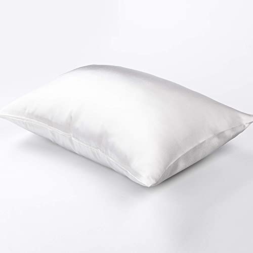 NTBAY Natural Mulberry Silk Toddler Pillowcase for Hair and Skin, Both Side 19 Momme Silk, 1 Pack Travel Pillow Case, 13x18 Inches, White