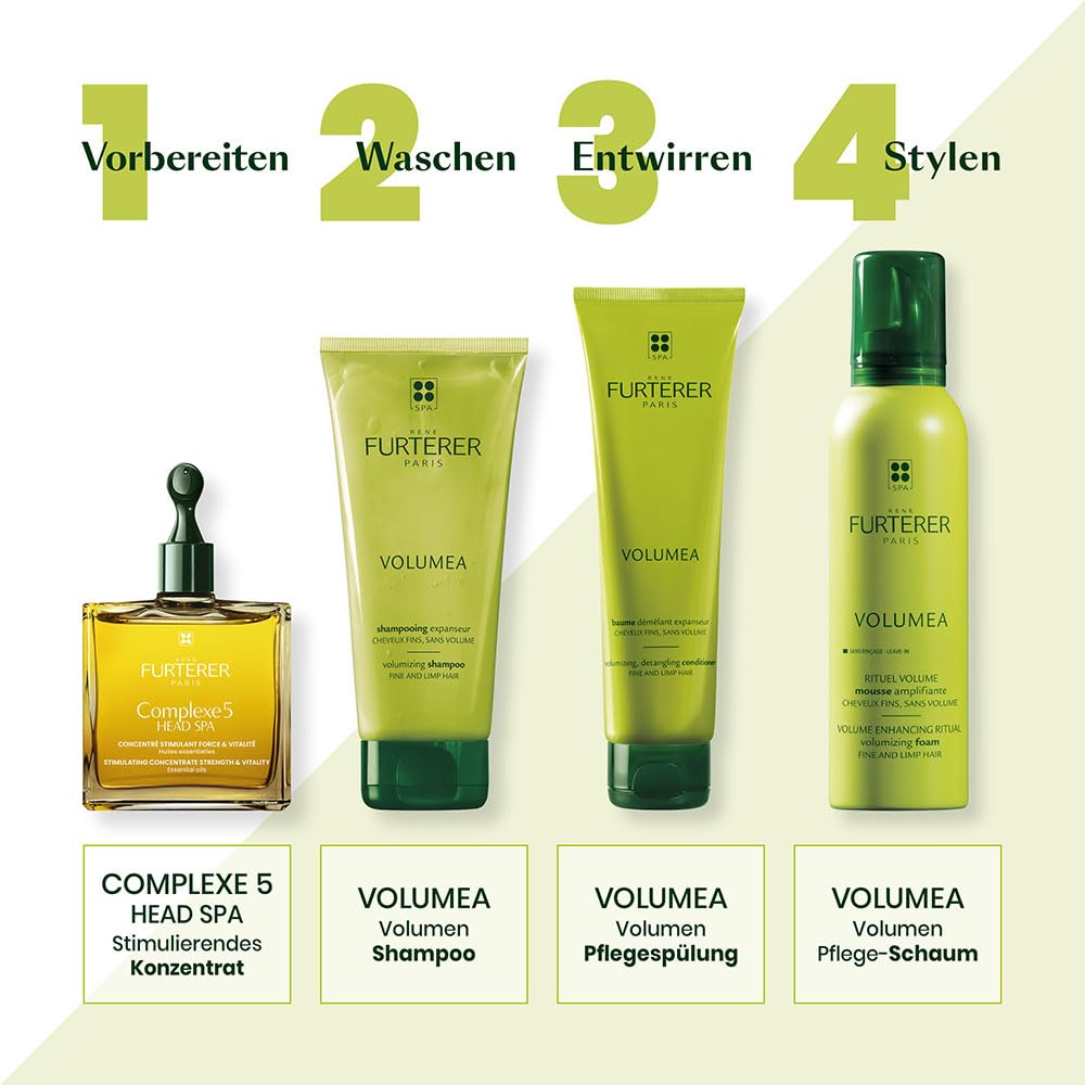 Rene Furterer VOLUMEA Volumizing Shampoo, Fine Limp Hair, Thickening, Volume Enhancing, 6.7 Fl Oz (Pack of 1)