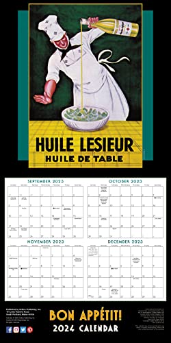 Bon Appétit 2024 Wall Calendar — Vintage Poster Art, 16-Month Cooking Calendar, 12" x 12"