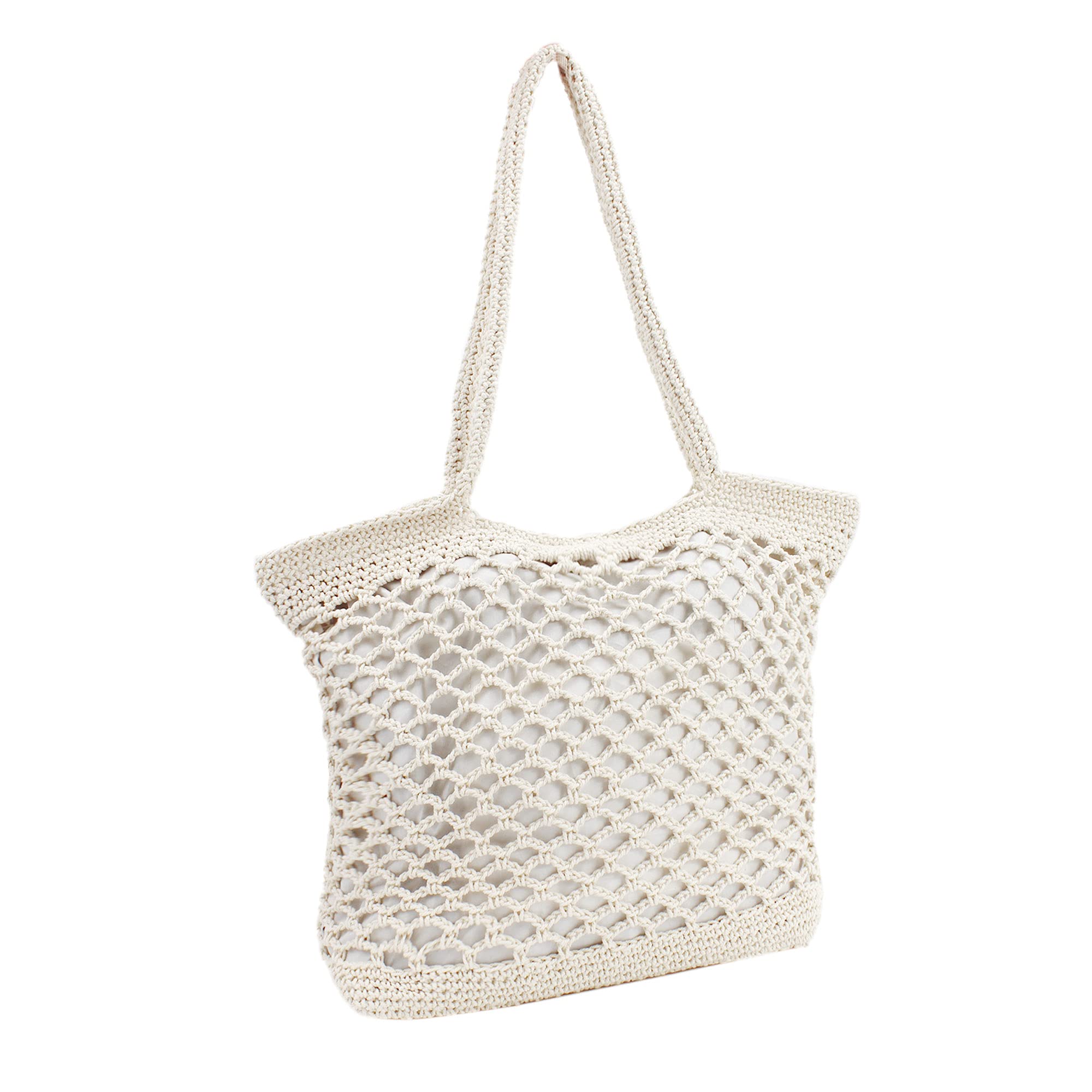 Felice Ann Large Cotton Woven Handbag Top-handle Bag Beach Boho Bag