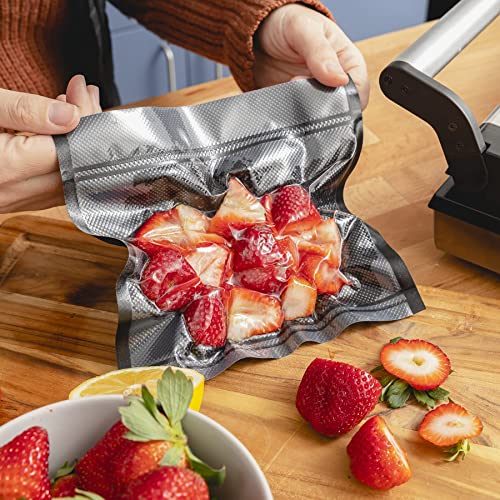 Avid Armor Vacuum Sealer Bags Rolls - 4 Pack 11"x 25' (2 Rolls) and 8"x 25' (1 Roll) & Bonus 8" x25' Black/Clear Roll Compatible with Foodsaver Food Sealer Machines BPA Free Sous Vide 100 Feet Total
