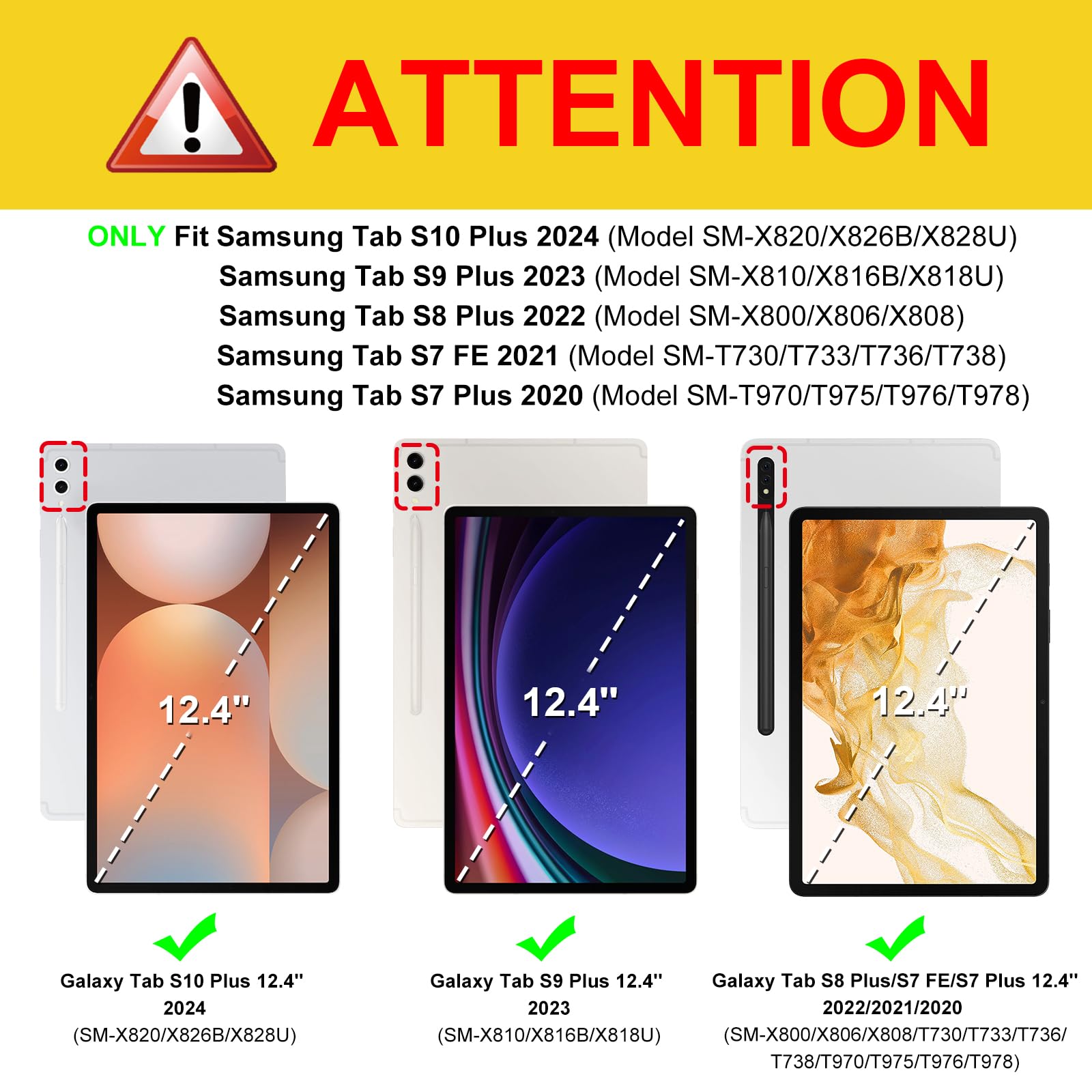 Fintie Case for Samsung Galaxy Tab S10 Plus/ S9 Plus/ S8 Plus/ S7 FE/ S7 Plus 12.4 Inch, Multi-Angle Viewing Protective Cover with Pocket, Auto Sleep/Wake, Turquoise
