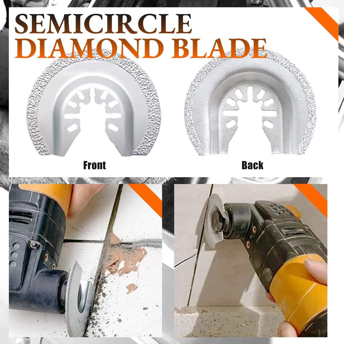 ARESMRO Diamond Oscillating Tool Blade Set, Multi Tool Mortar Cutting Saw Blades Precise for Grout Removal and Soft Tile Cut, 4-Pack