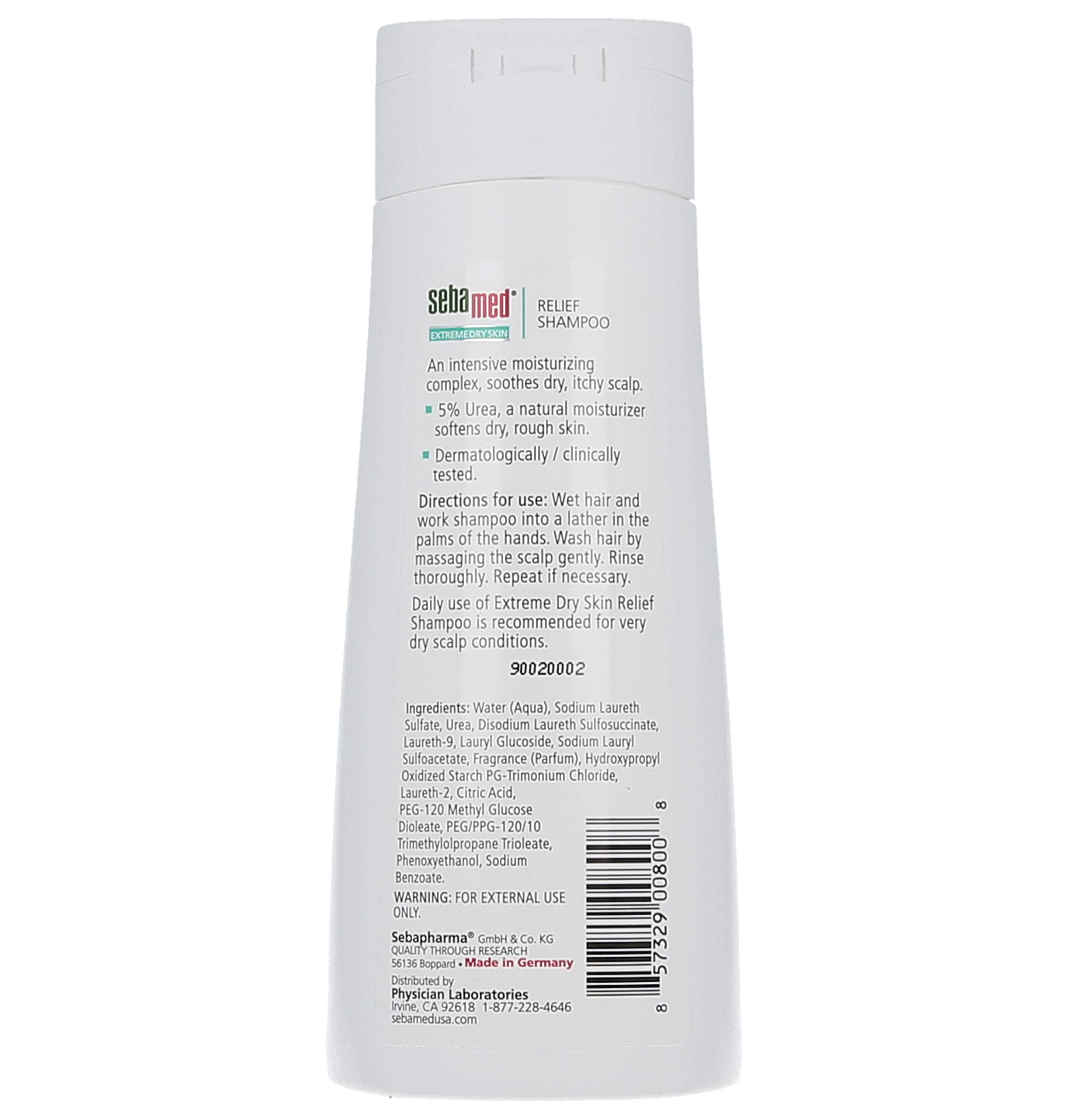 Sebamed Extreme Dry Skin Relief Treatment Shampoo Intensive Moisturizing Complex with 5% Urea for Dry Itchy Scalp 6.8 Fluid Ounces (200mL)