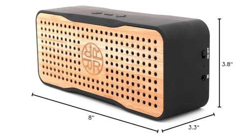 Reveal Solar Speaker, Portable Wireless Bluetooth Bamboo Speaker & Phone Charger Eco-Friendly Bamboo Wood Design