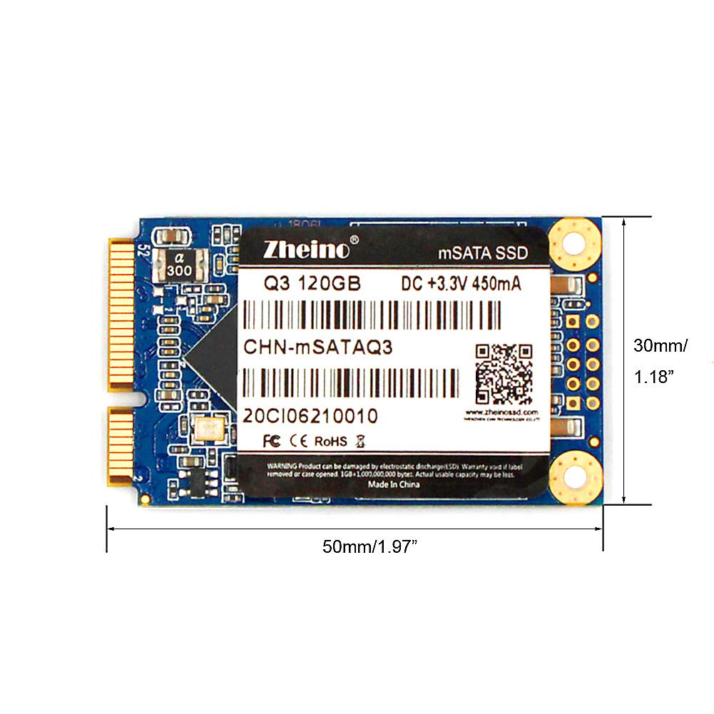 Zheino 120GB mSATA SSD Q3 Internal Solid State Drive for Mini Pc Notebooks Tablets Pc