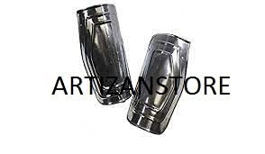 ARTIZANSTORE Medieval Mens Steel Costume Arm Guards One Size Fits Most Silver