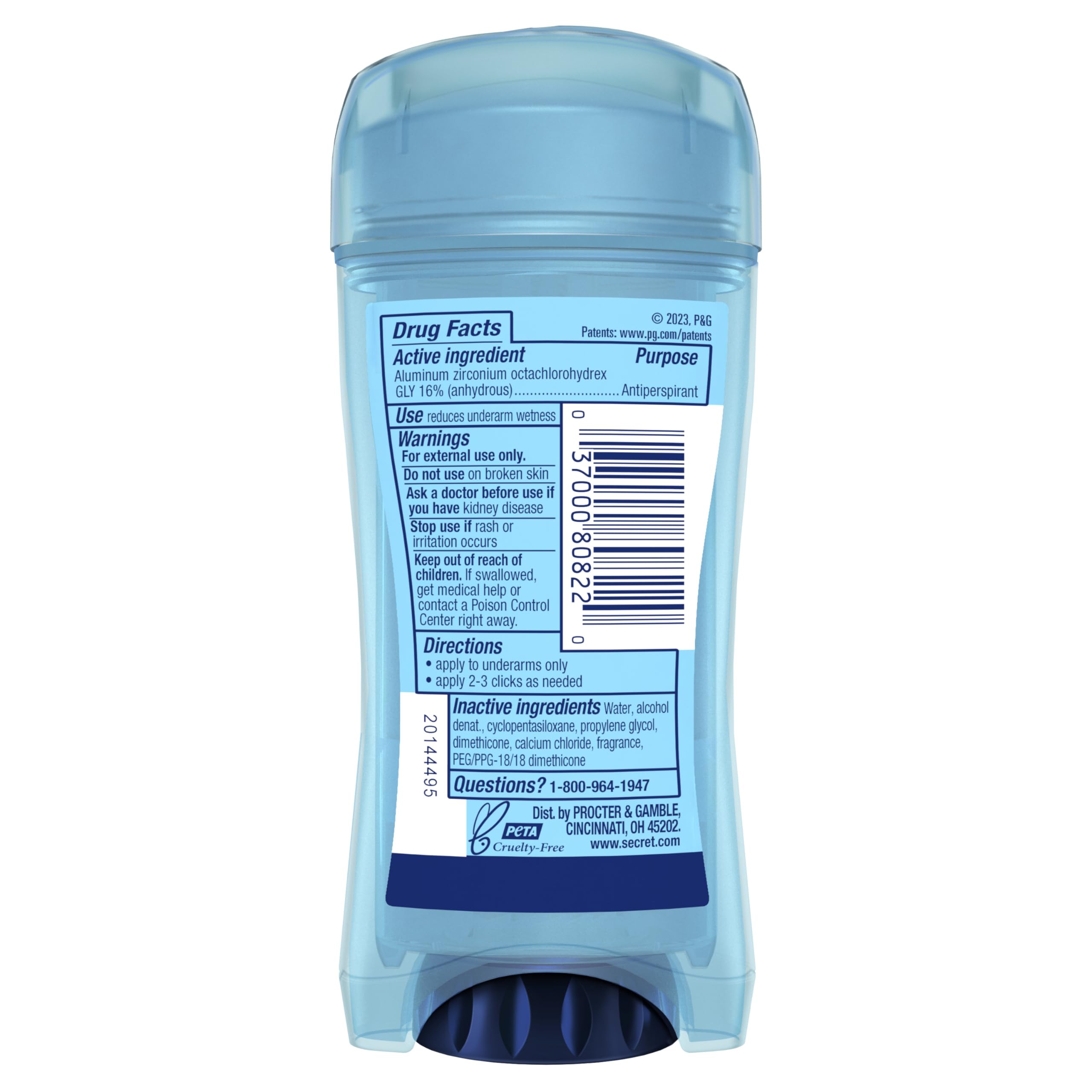 Secret Outlast Antiperspirant and Deodorant for Women, Clear Gel, Completely Clean Scent, 2.6 Ounce