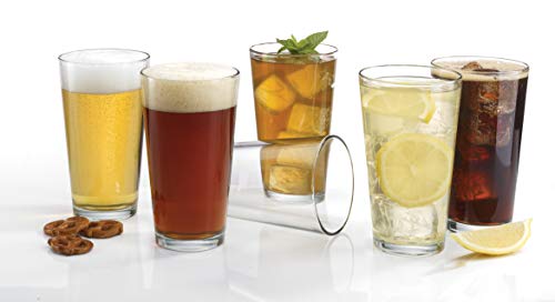 Luminarc Pub Beer Glass, 16-Ounce, Set of 9 (Buy 8, get 1 Free)