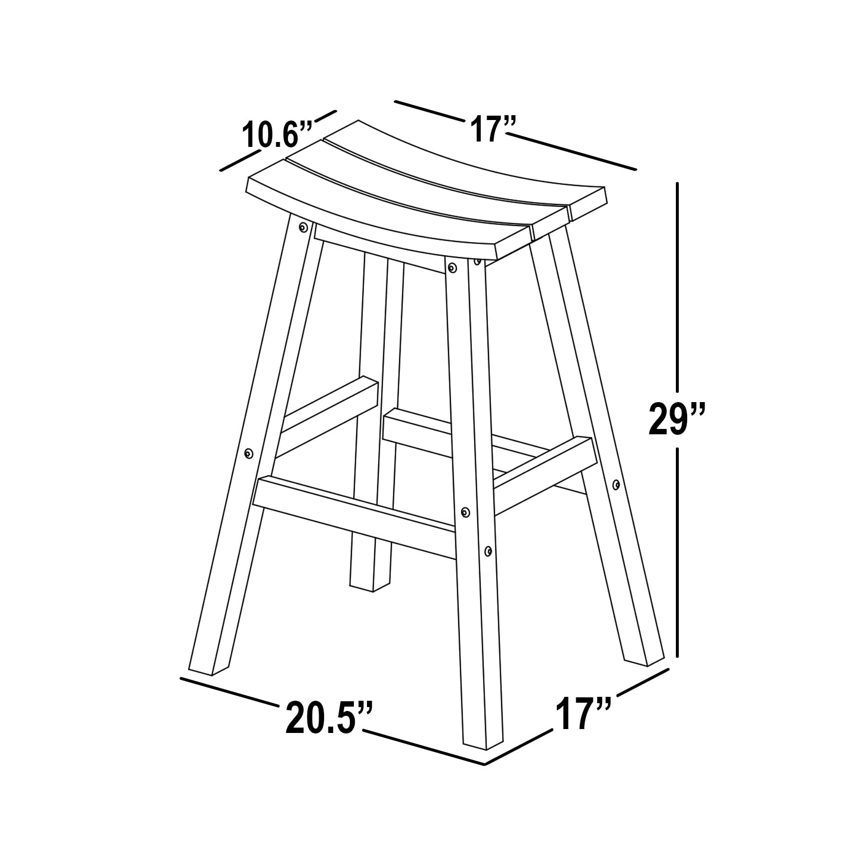 Costaelm All-Weather Bar Stools Set of 2, 29" Height Outdoor Bar Stools, Adirondack Poly Patio Bar Stool for Patio, Deck, Kitchen Counter and Garden, Orange