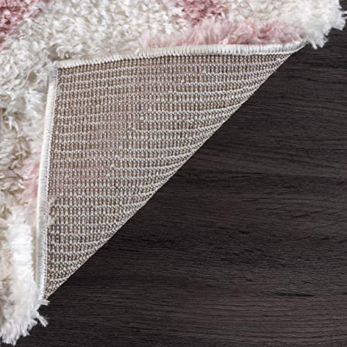 nuLOOM Nelda Trellis Kids Shag Area Rug, 6' 7" x 9', Baby Pink