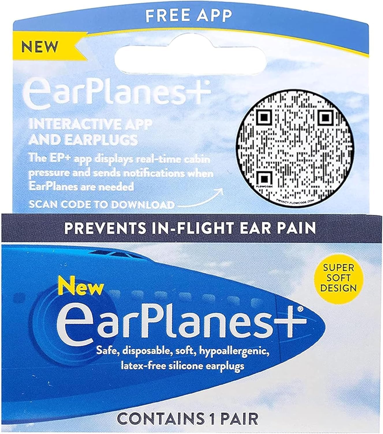 Original Adult EarPlanes by Cirrus Healthcare Earplugs Airplane Travel Ear Protection Bonus Pack (3 Pair)