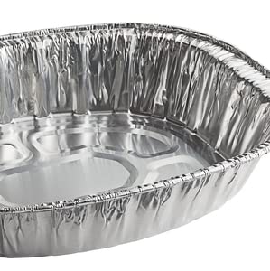 Disposable Oval Roasting Pan - Durable Turkey Roaster Pans Extra Large, Heavy-Duty Aluminum Foil, Deep, Oval Shape for Chicken, Meat, Brisket, Roasting, Baking, Recyclable (100)