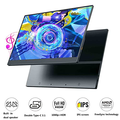 BDT 15.6 Inch 1080P Ultra-Thin Metal Portable Display Mobile Phone Wireless Screen Projection Computer Expansion Game External IPS Colorful Hard Screen