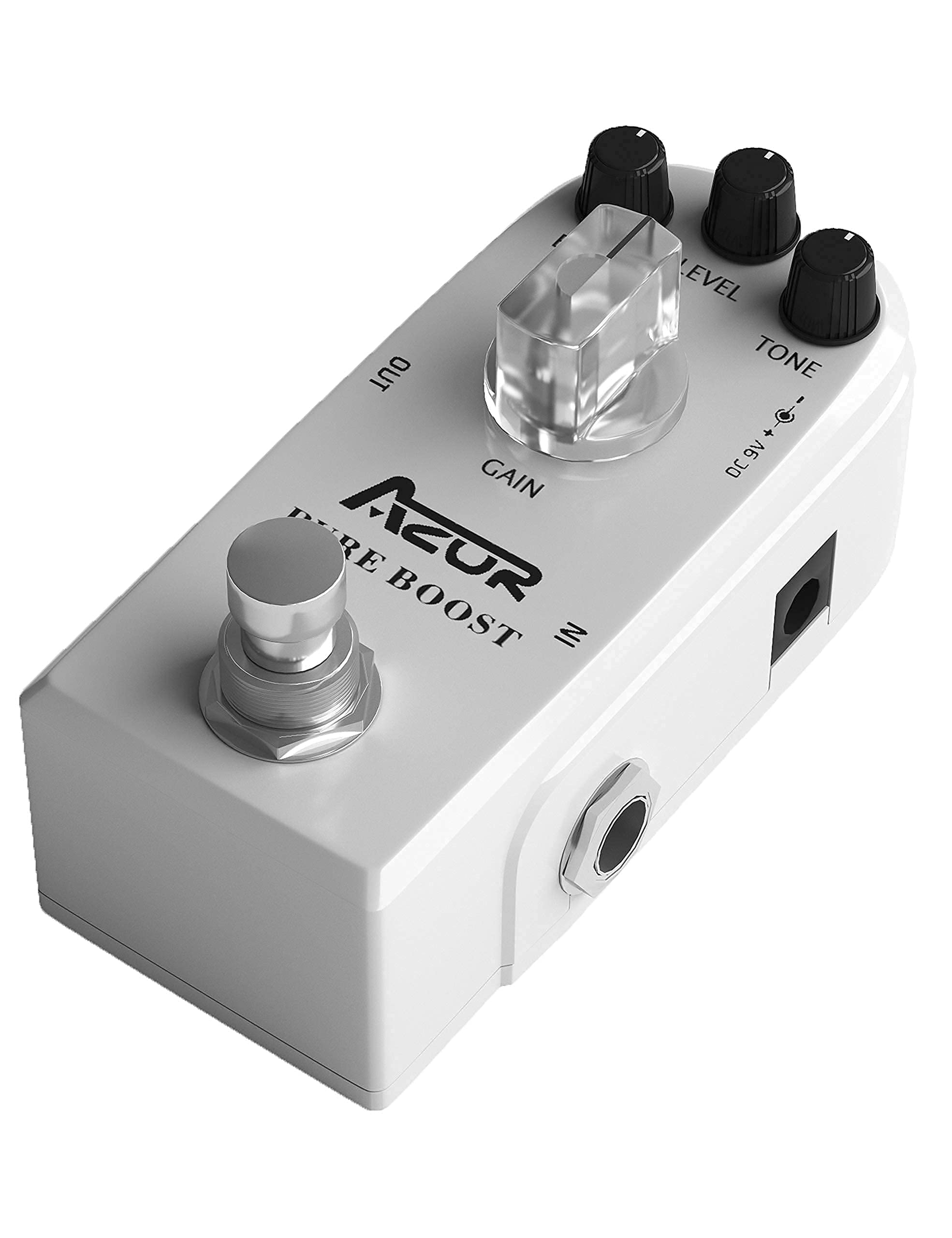 AZOR Pure Boost Guitar Effect Pedal Micro Clean Boost Pedal with Guitar Pedal Power Cable,9V Battery Clip Converter Power Cable