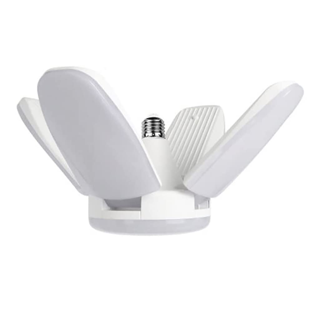 FOROUREYES 60W E27 E26 LED Bulb 120V Foldable Angle Adjustable Cold White 6500K No Flicker Superbright Lamp for Warehouse Garage Shopping Mall Lighting