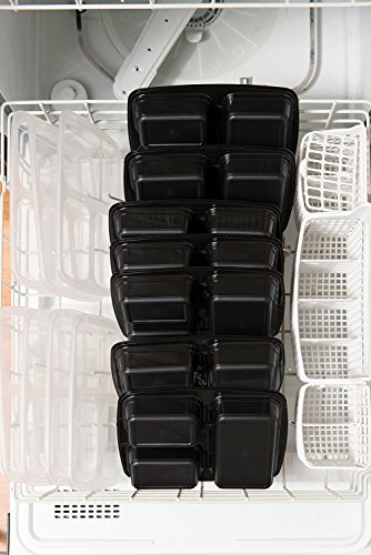 Meal Prep Haven 3 Compartment Airtight Lid Food Containers, 32 oz, Multicolored