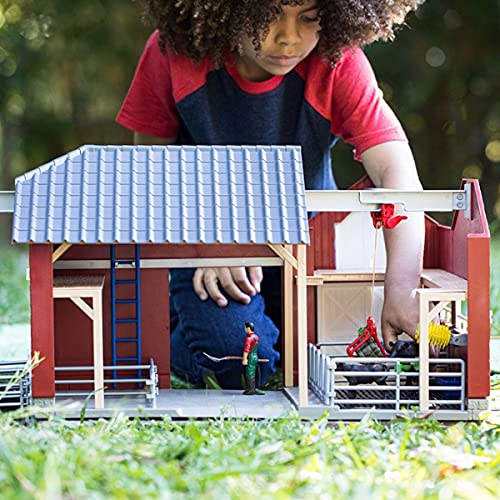 Schleich Red Barn Playset with Cows, Farmer, Tractor, and Farm Life Accessories - 27-Piece Set for Kids Ages 3+