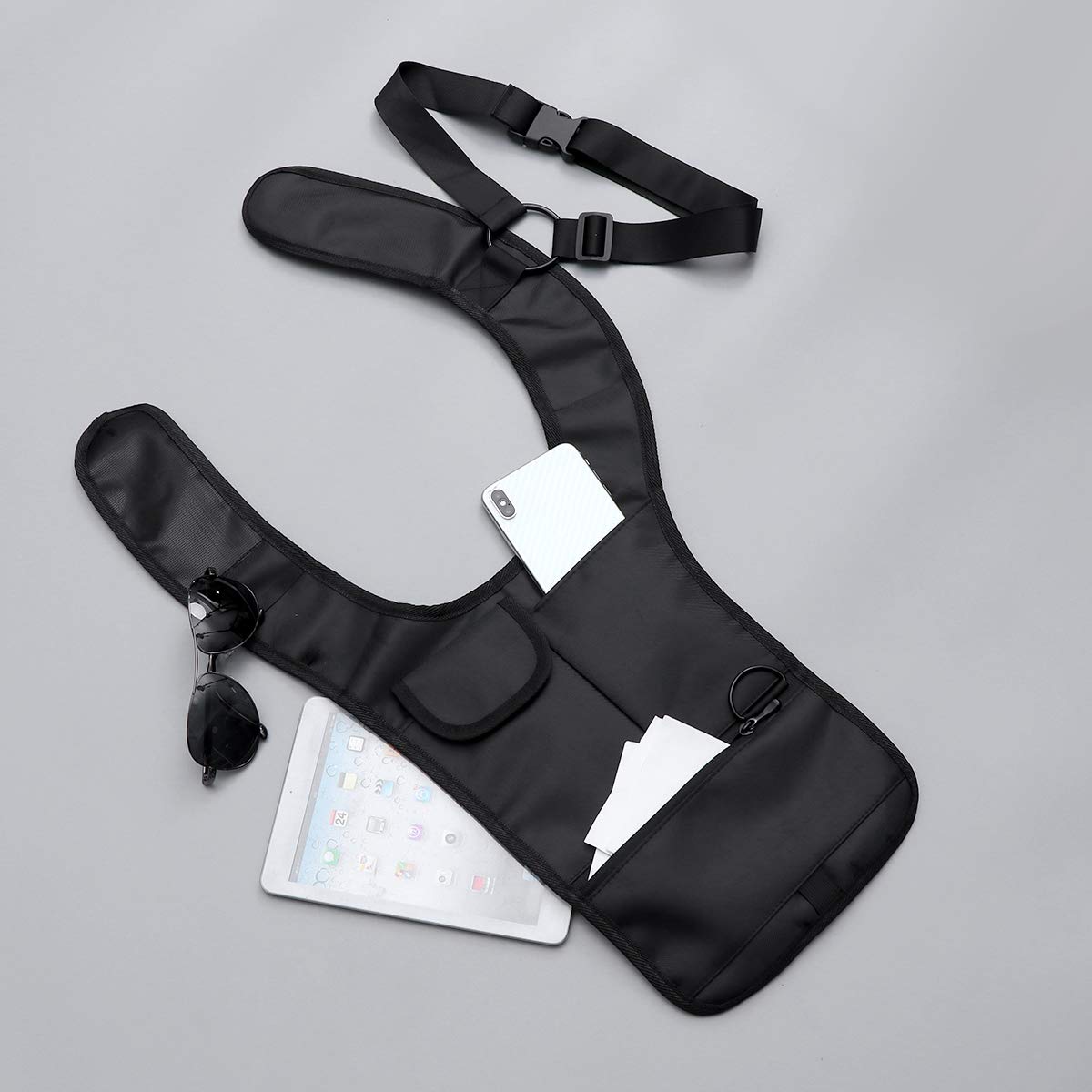 FENICAL Anti- Hidden Underarm Shoulder Wallet Bag Portable Travel Holder Phone Bag for Women Men Unisex (Left Shoulder)
