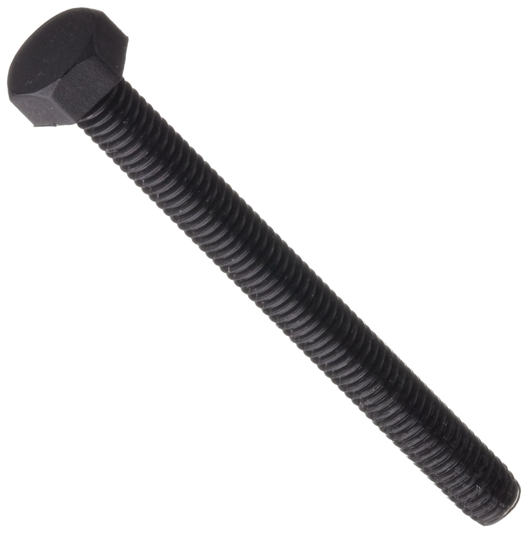 Nylon 6/6 Hex Bolt, Plain Finish, Black, Hex Head, External Hex Drive, 6mm Length, Fully Threaded, M2-0.4 Metric Coarse Threads, Made in US (Pack of 100)