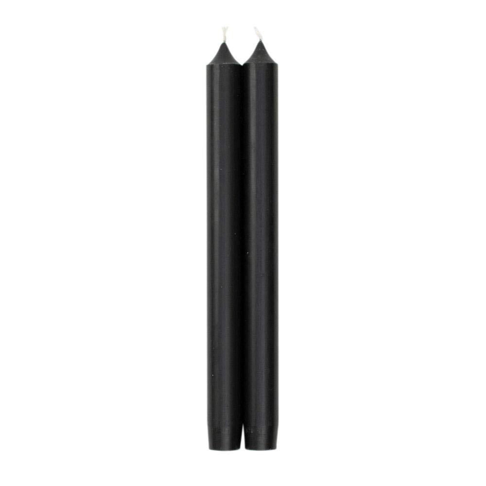 Caspari Straight Taper Dinner Candles in Black - 2 Per Package