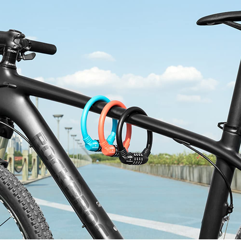 AZPINGPAN Bold Ring Bicycle Lock丨Zinc Alloy Core Steel Cable Code Lock丨Small and Portable Outdoor Mountain Bike Fixing Accessories丨Suitable for Electric Vehicles, Motorcycles, Scooters