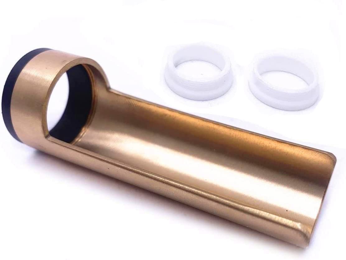 TUOREN Brass Guitar Slides 72mm / 2.8" Length Finger Slides w/ 2Pcs End Ring for Electric & Acoustic Guitar Bass Medium (Semicircle)