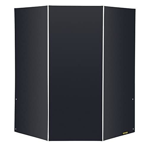 VEVOR Fireplace Screen, 47 x 34.3 Inch, 3-Panel Iron Freestanding Spark Guard with Support, Metal Craft, Broom Tong Shovel Poker Included, for Fireplace Decoration & Protection, Black