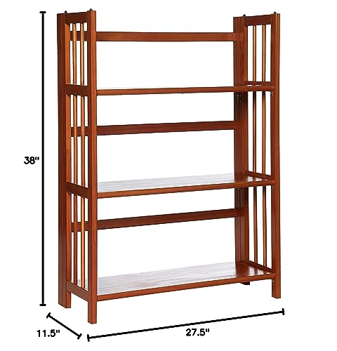 Casual Home 3-Shelf Folding Stackable Bookcase (27.5" Wide)-Mahagony