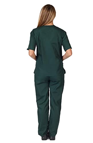 M&M SCRUBS Women Scrub Set Medical Scrub Top and Pants M Hunter Green