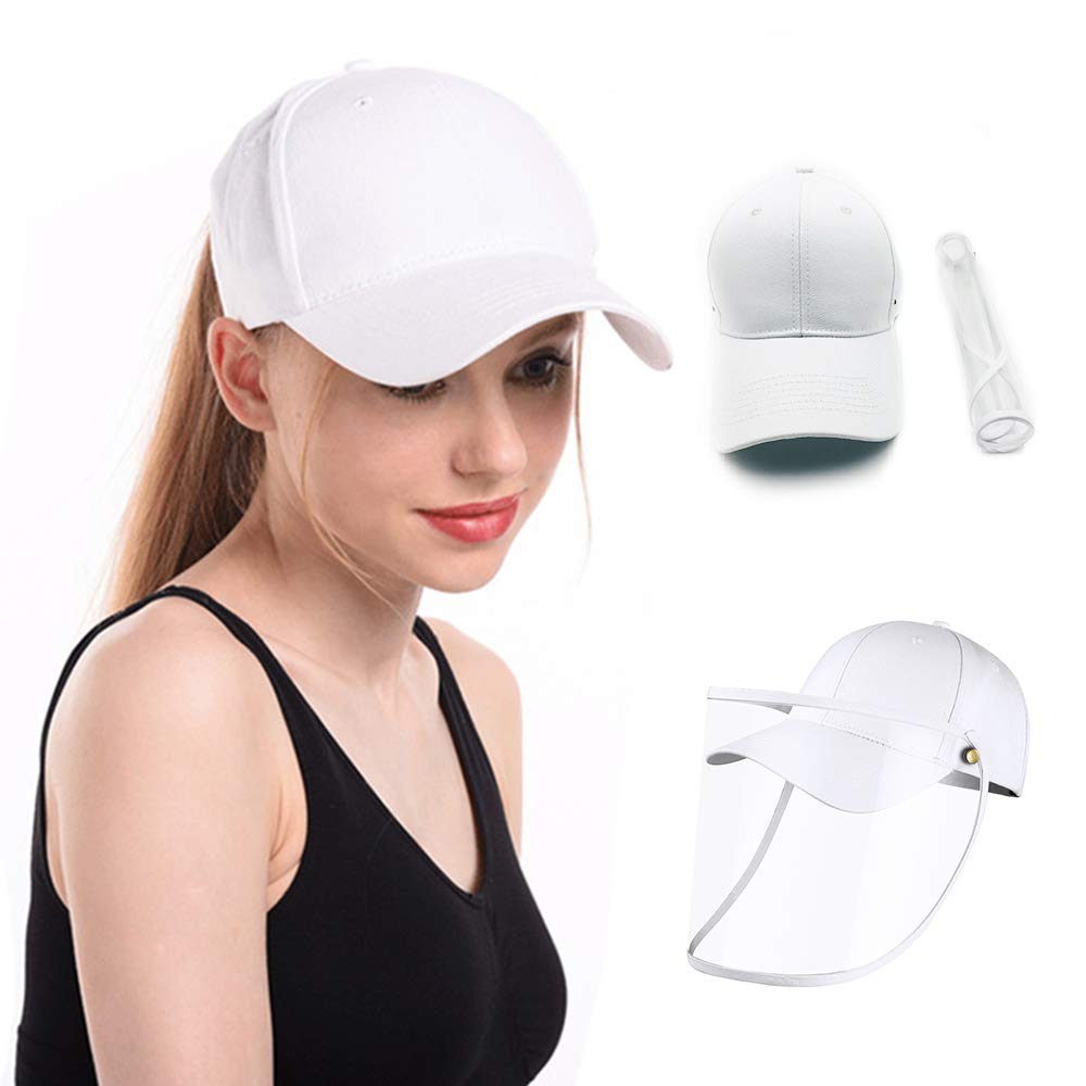 Baseball Cap Eye Facial Protective Detachable Adjustable Hat for Anti-Sun Outdoor Sports(Black）
