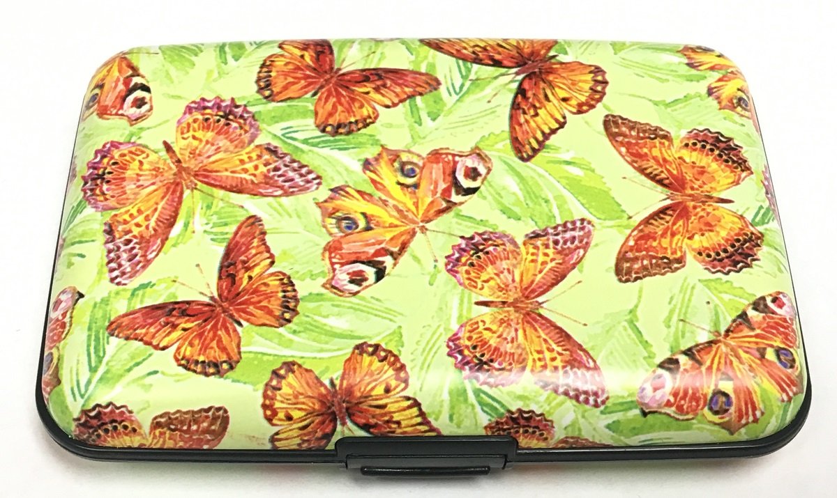 Fig Design Group Butterflies Butterfly RFID Secure Theft Protection Credit Card Armored Wallet