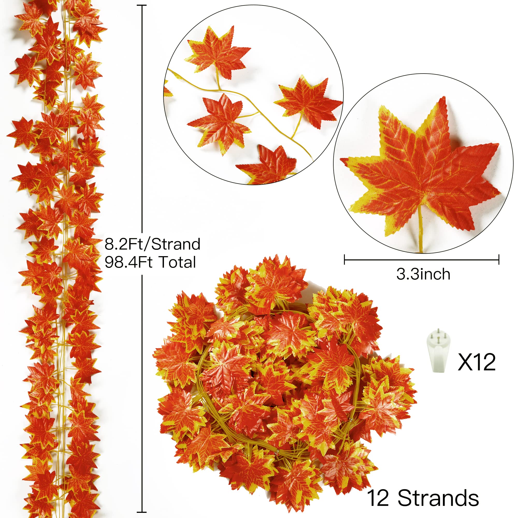 Sggvecsy 12 Pack 84Ft Artificial Ivy Leaf Plants Fake Ivy Leaves Artificial Ivy Garland Greenery Hanging Plants Vines for Wedding Wall Party Home Room Kitchen Garden Decor…