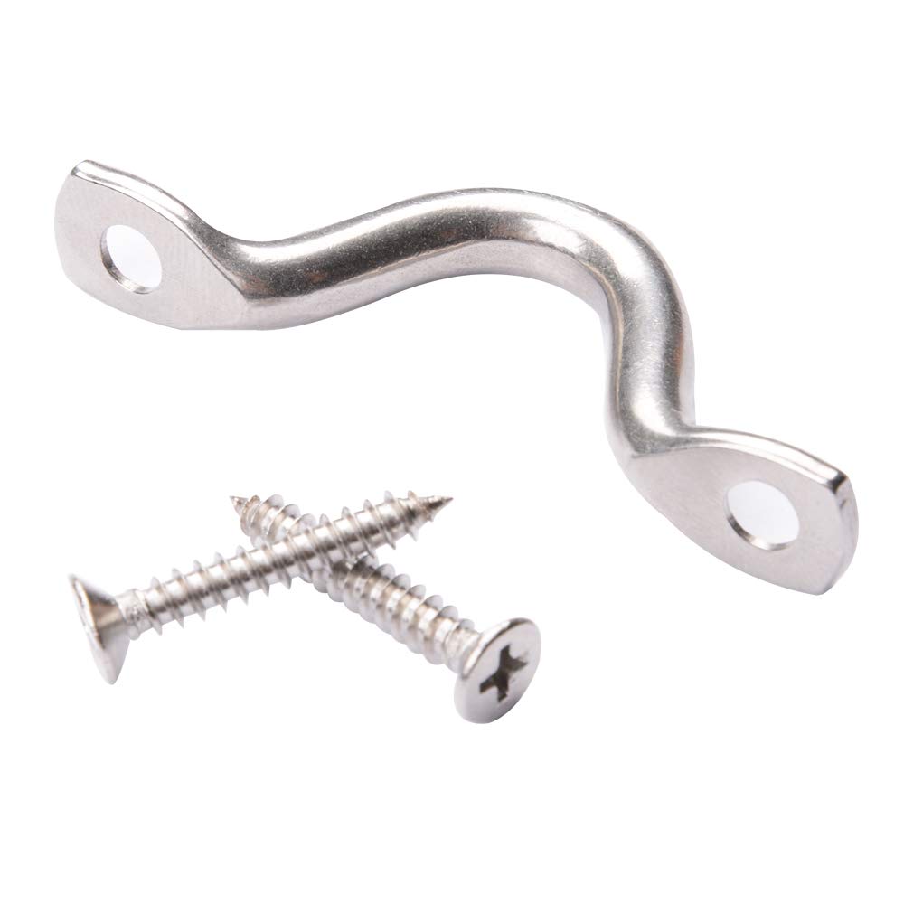 AUTIDEFY Stainless Steel 3/4-Inch Pad Eye Straps for Bimini Boat Top with 20 Pcs Screws, 10 Pack