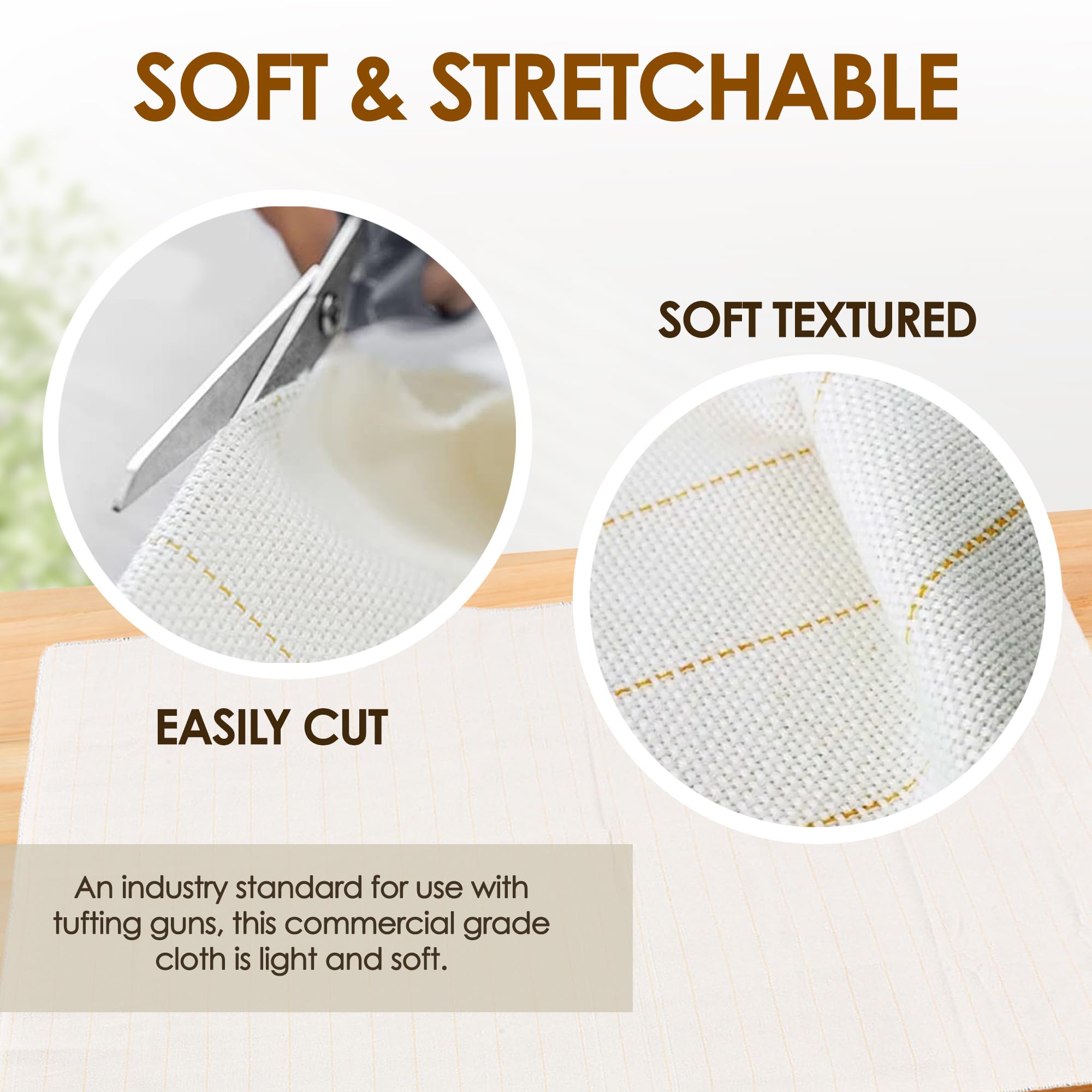 SVYRA 80โx80โ Primary Tufling Cloth for Rug Making and Punch Needle, Tufling Fabric with Marked Lines, Premium Monks Cloth for Cut and Loop Pile